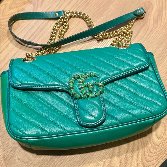 Bags | Green Leather Gucci Look Alike | Poshmark
